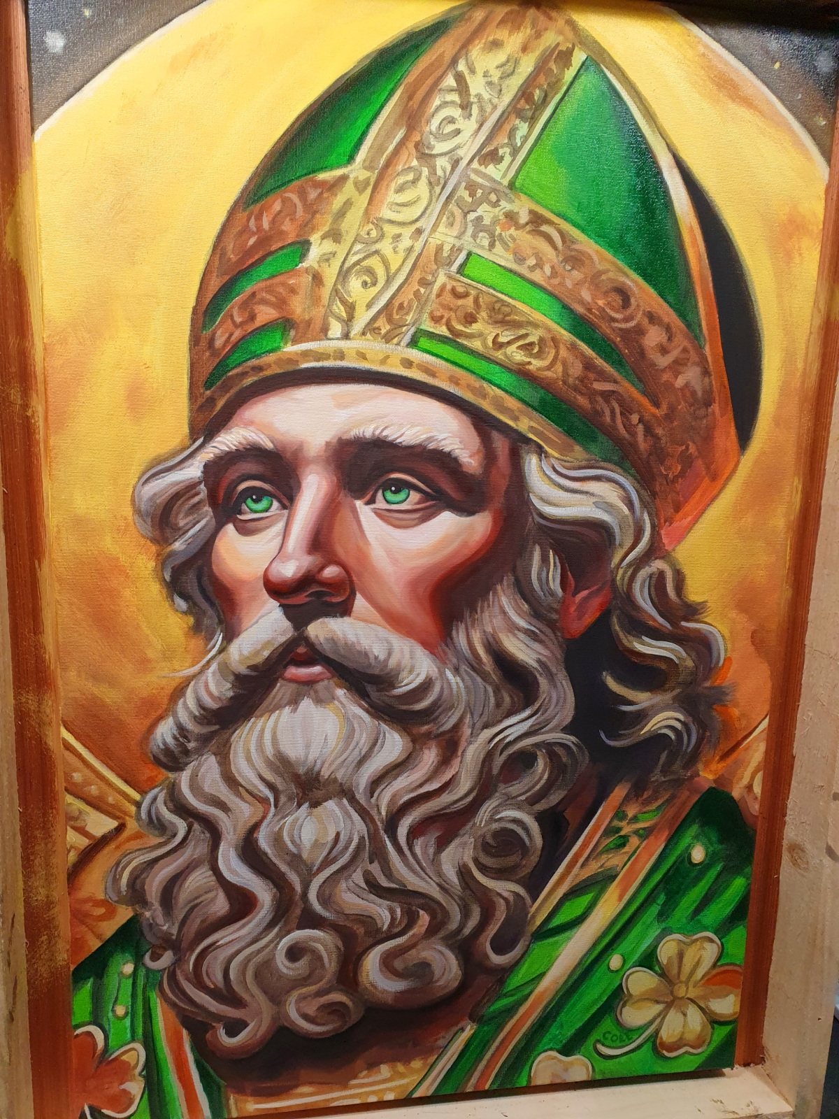 Saint Patrick Original Oil Painting - ColeDublin Art Shop